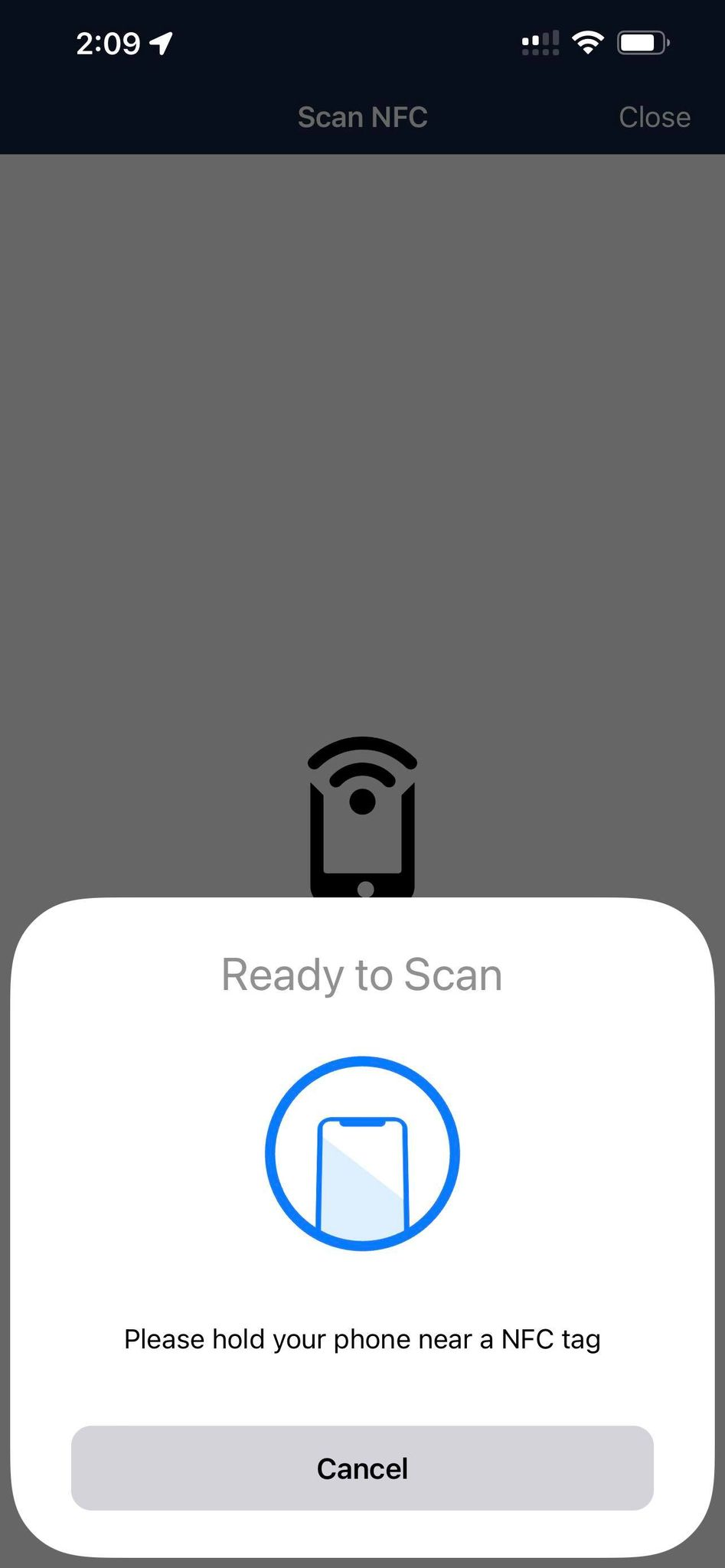 Scanning NFC Checkpoints